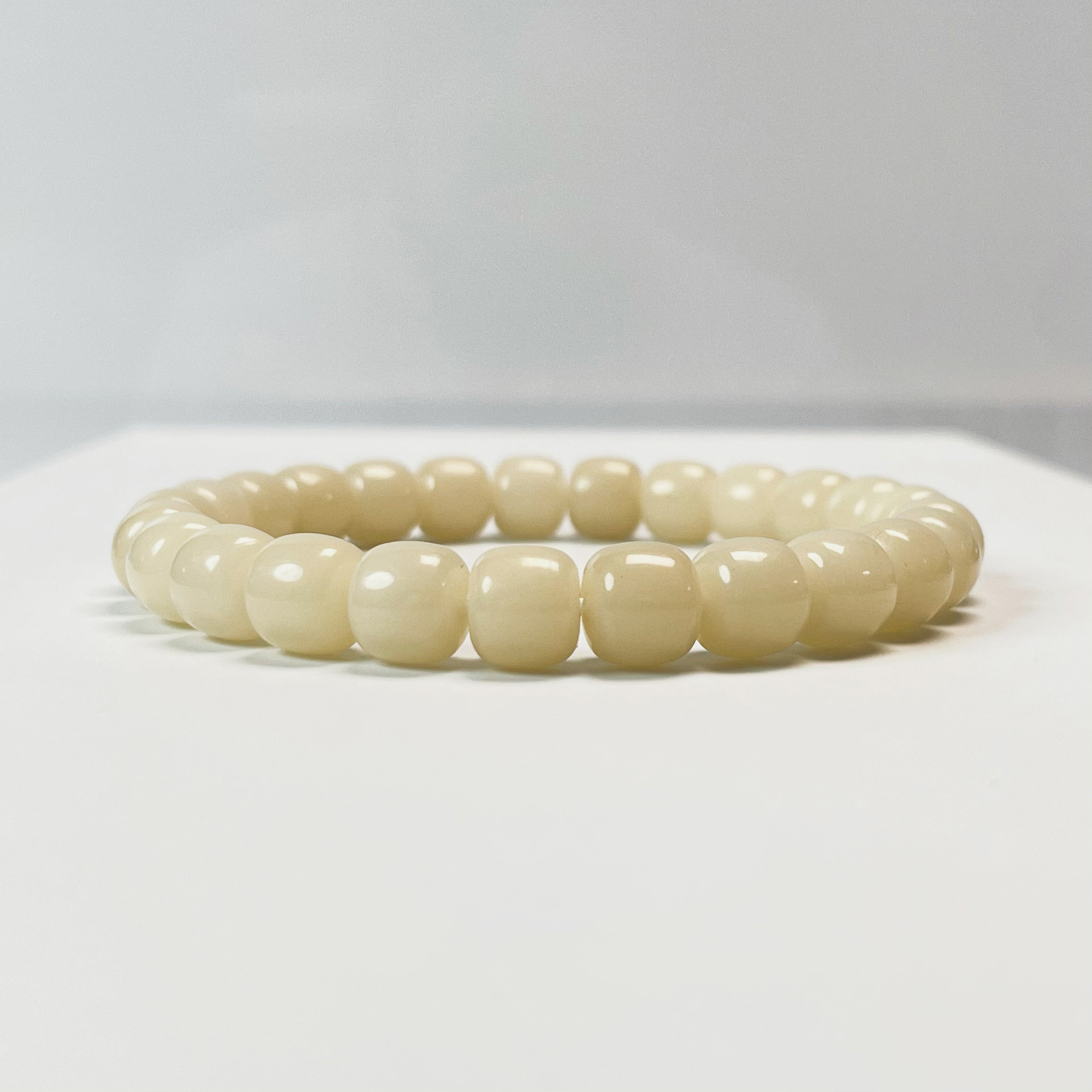 (White Jade Bodhi) Original White Jade Bodhi Bracelet 9*10mm – Buddha3bodhi