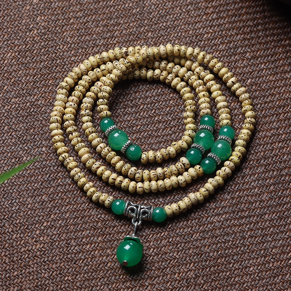 Mini Star and Moon Bodhi Bracelet with Green Agate Accent – 3×5mm ...