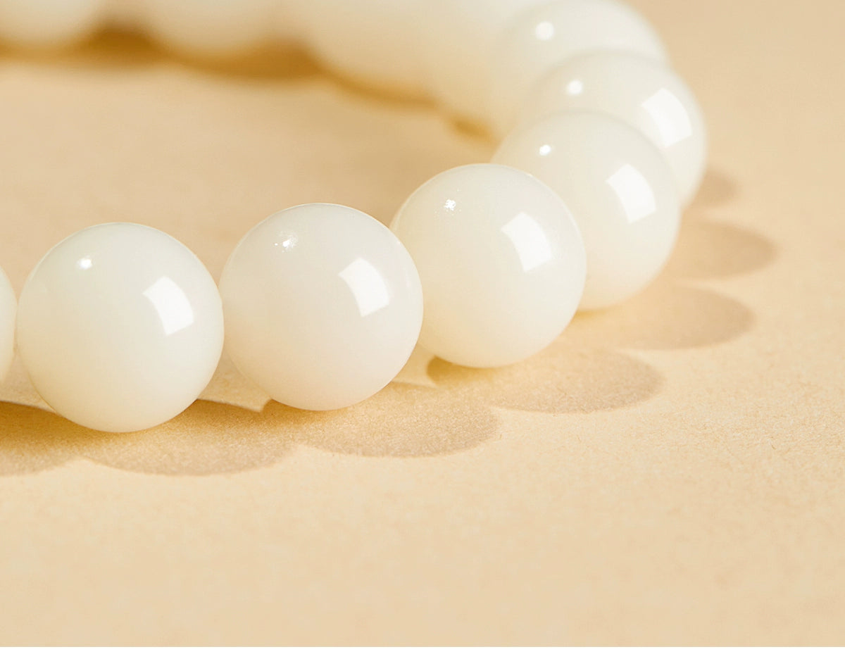 Natural White Jade Bodhi Bead Bracelet Buddhist Beads – Buddha3bodhi