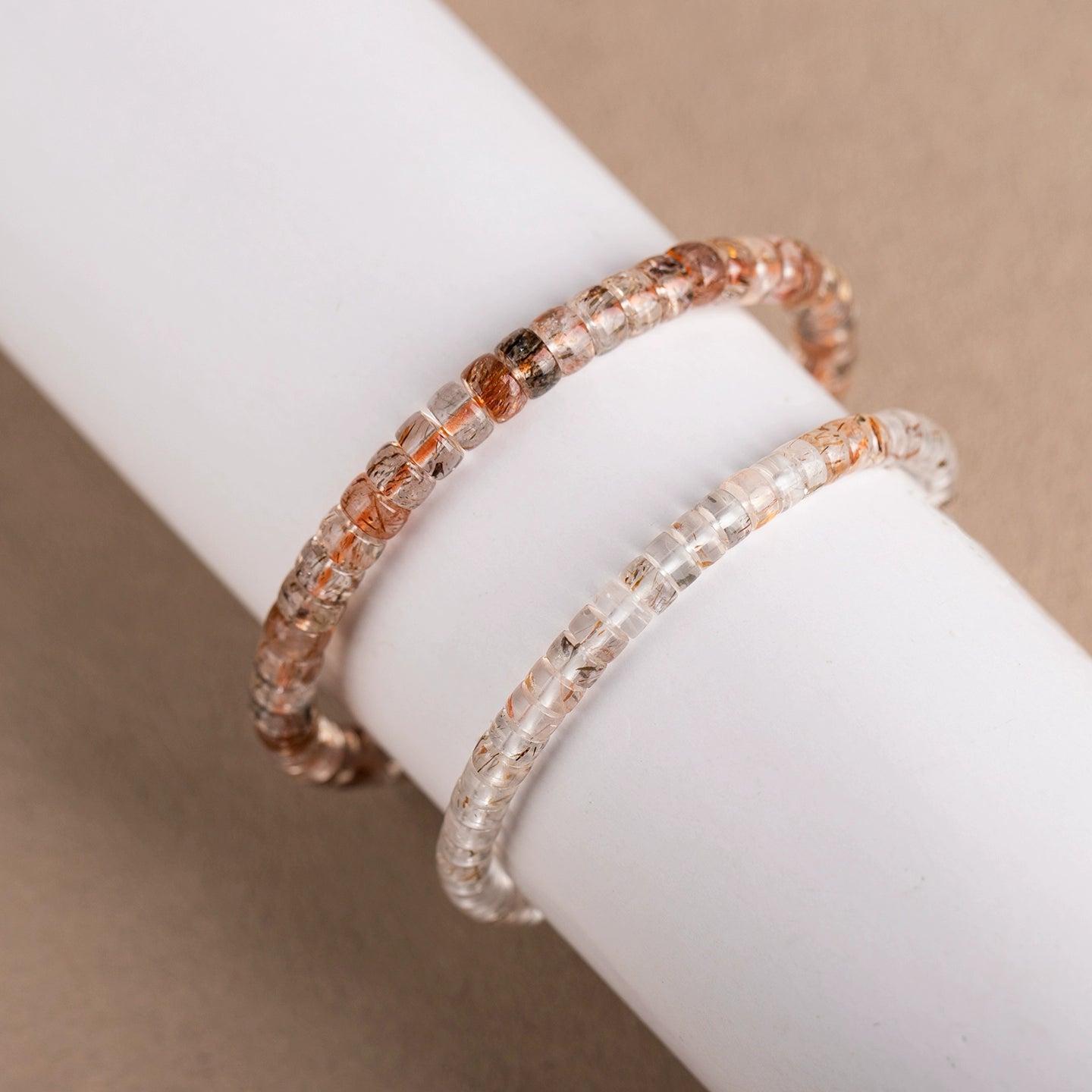 Natural Black Gold Super Seven Quartz Straight-Cut Thin Slice Bracelet ...