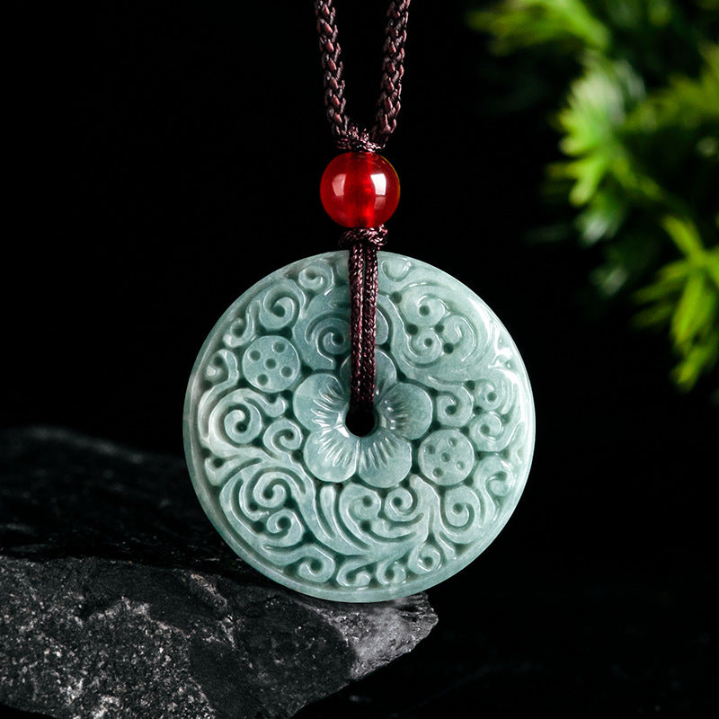 Carved Jade Peace Buckle Pendant – A-Grade Jadeite, Symbol of Peace ...