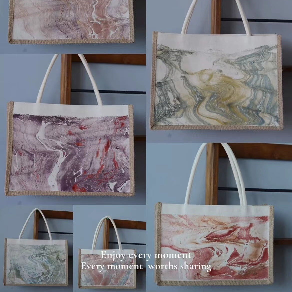 Custom Water Marbled Canvas Bag — Made to Order in the Style of Our So ...